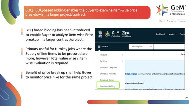 GeM Overview - A DEPARTMENT OF COMMERCE INITIATIVE | PDF