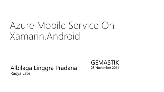 Azure Mobile Service On Android | PPT