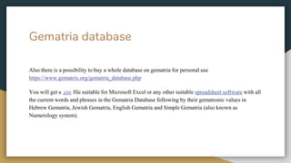 Gematria | PPTX | Religion & Spirituality