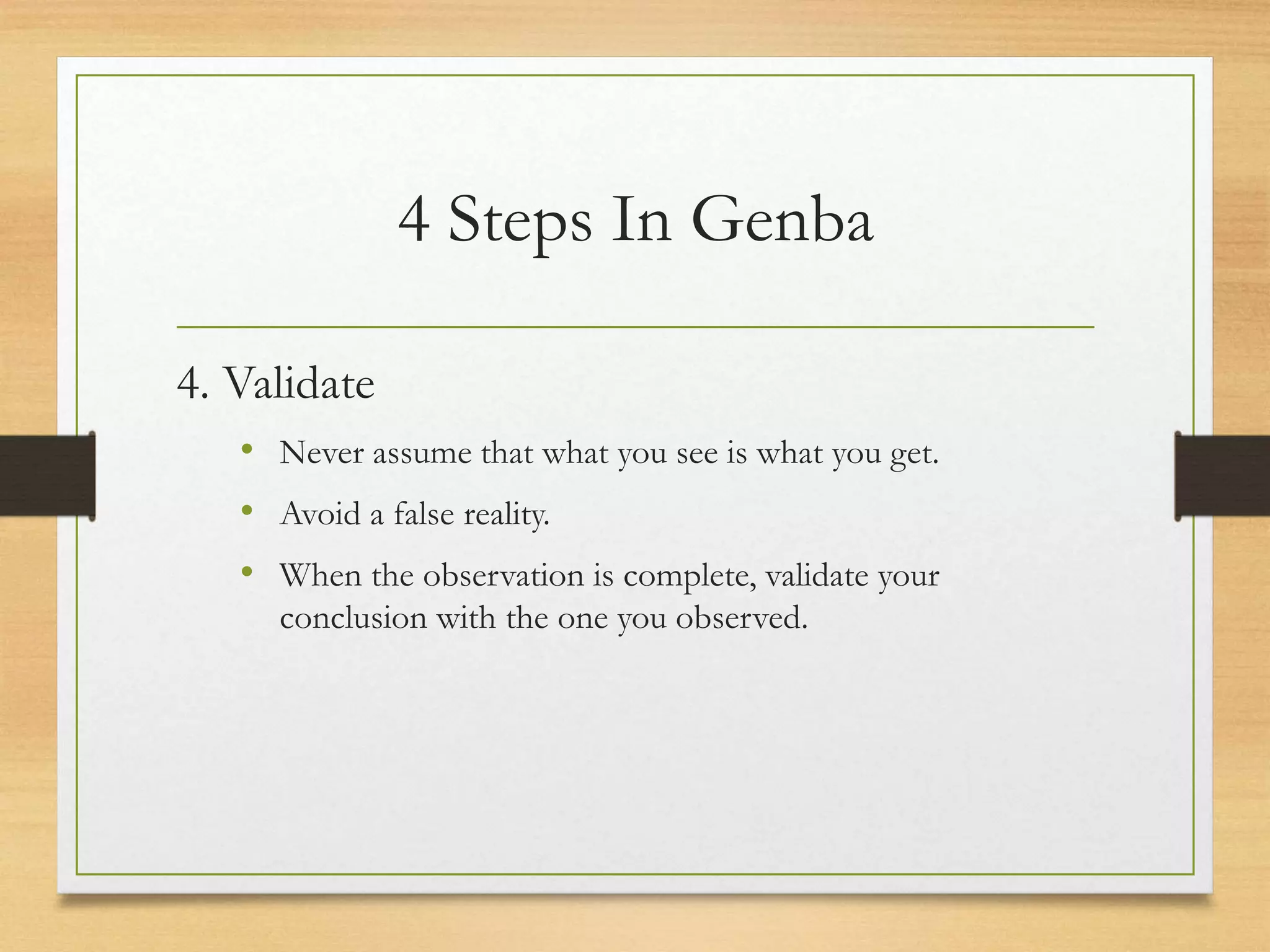 Genba OR Gemba- A Problem Solving Technique | PPTX