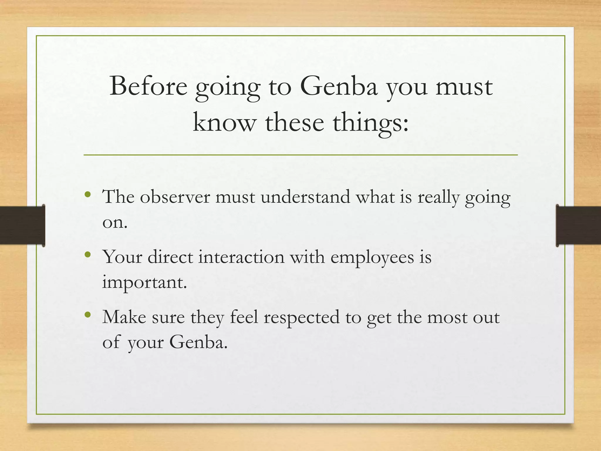 Genba OR Gemba- A Problem Solving Technique | PPTX