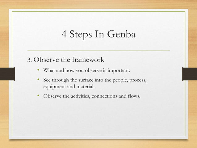 Genba OR Gemba- A Problem Solving Technique | PPTX | Business and Finance