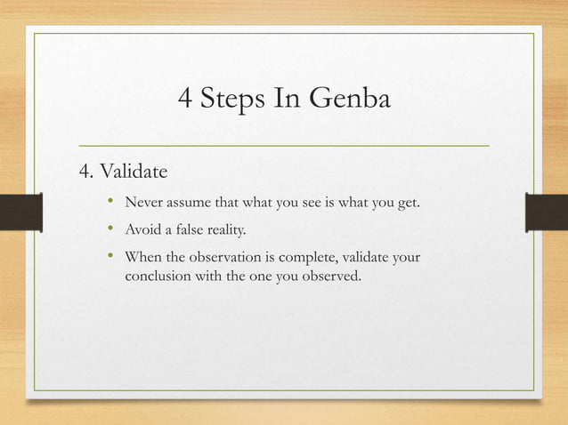 Genba OR Gemba- A Problem Solving Technique | PPTX | Business and Finance