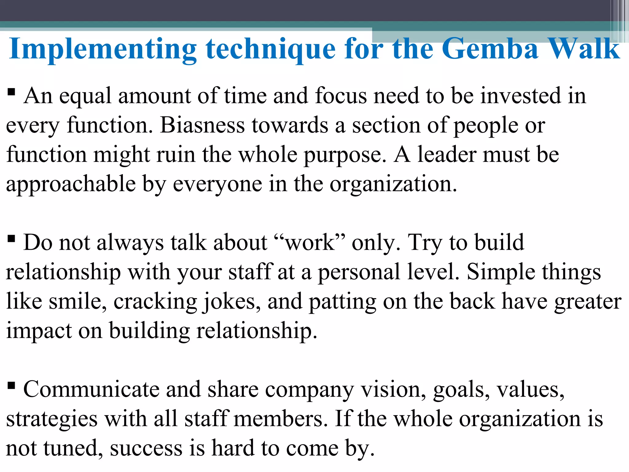 Gemba walk discussion | PPT