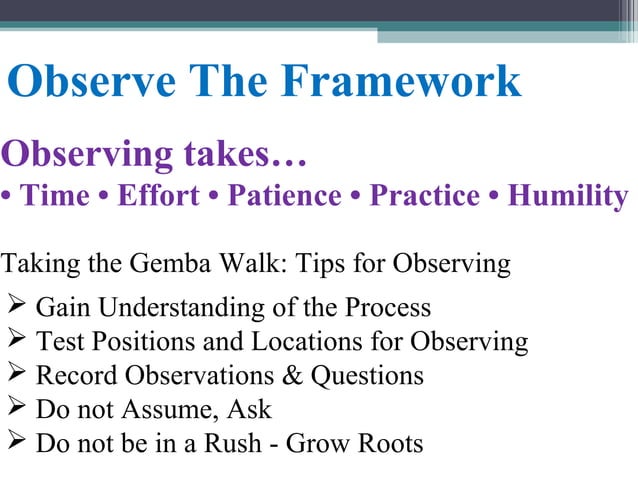 Gemba walk discussion | PPT