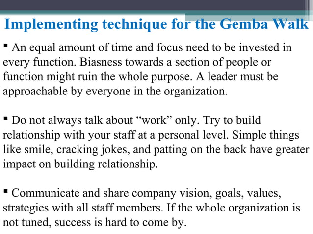 Gemba walk discussion | PPT