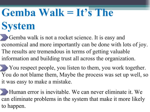 Gemba walk discussion | PPT
