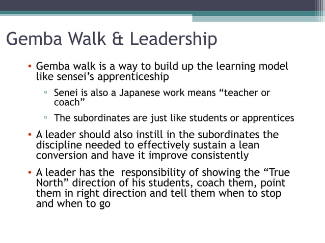" Gemba walk for Lean Leaders. ; by Zeeshan Syed LSSGB " | PPT