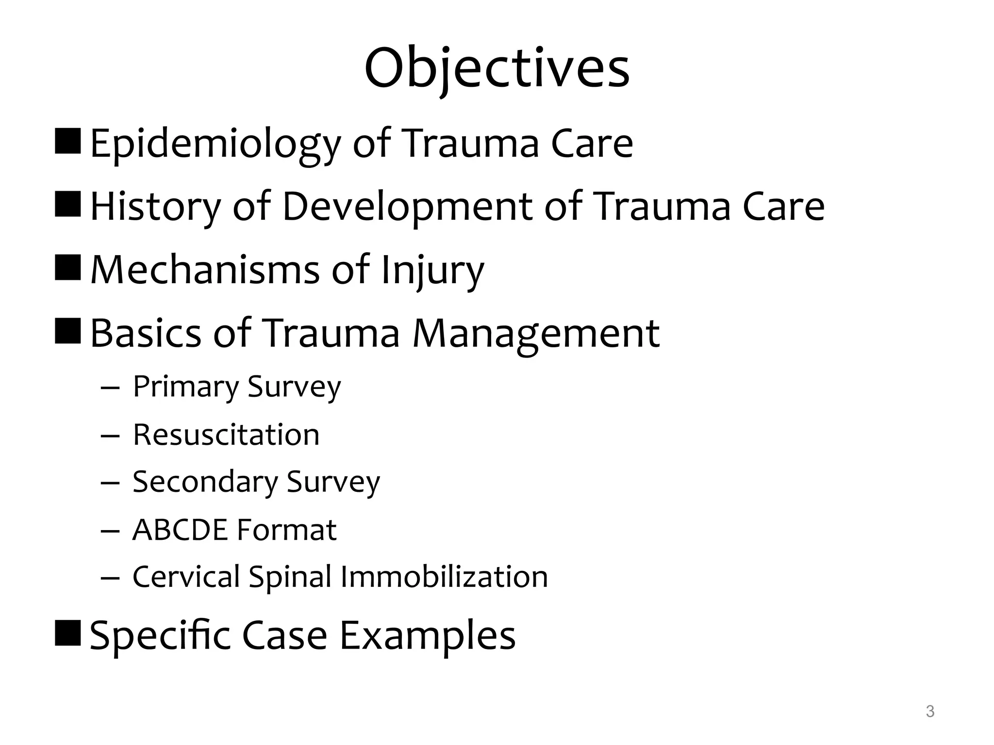 GEMC - Medical Student - Trauma - Initial Assessment and Management of ...