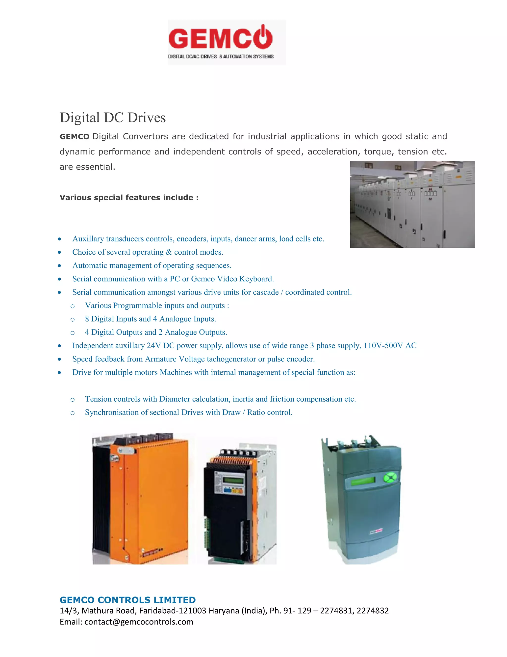 DC Drive Manufacturers| Digital DC Drive Manufacturers | PDF