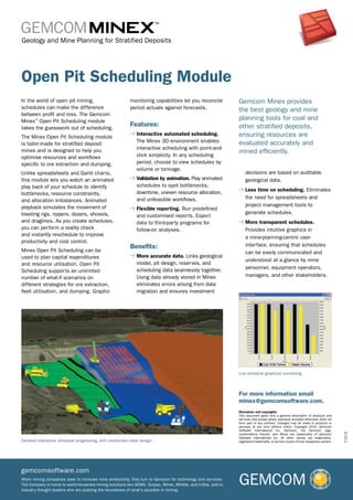 Gemcom minex open_pitscheduling_ds | PDF