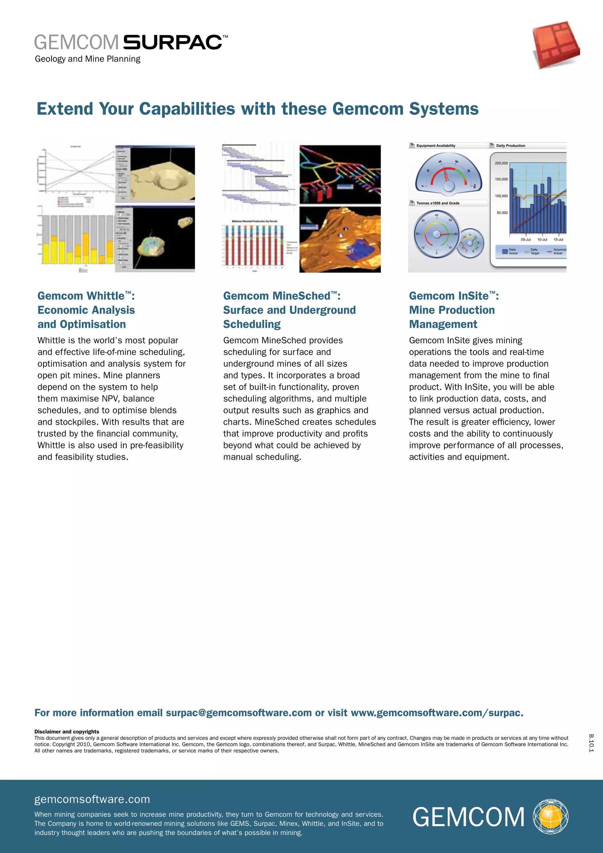 Gemcom surpac brochure | PDF