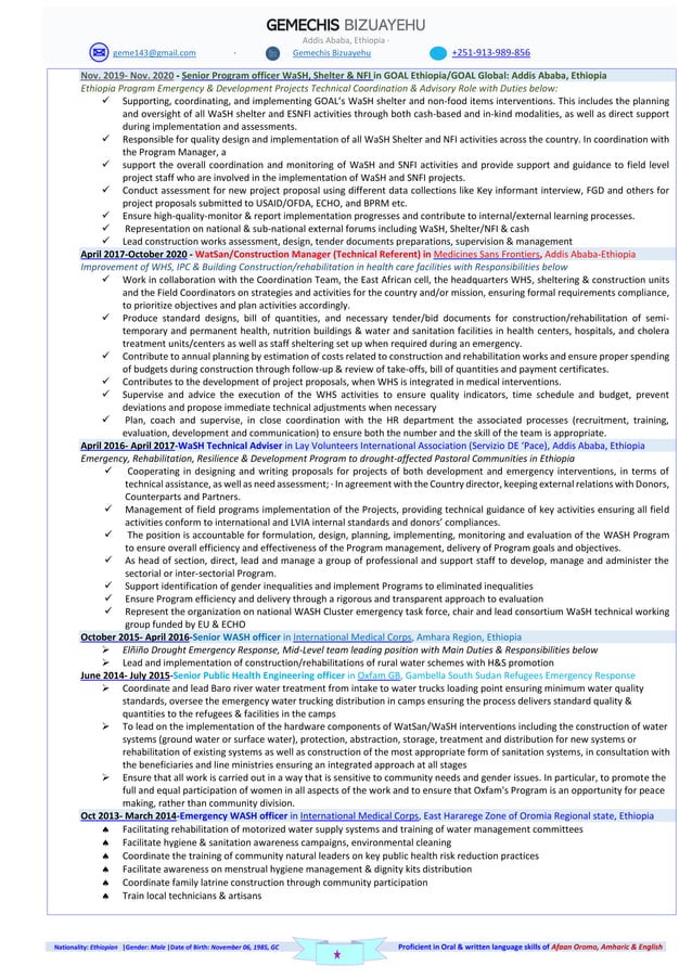 Gemechis_Bizuayehu_CV_2025_Updated_Version | PDF