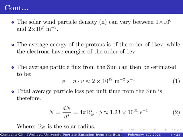 Particle Emission from the Sun and fluid flow in a Nozzle | PPT