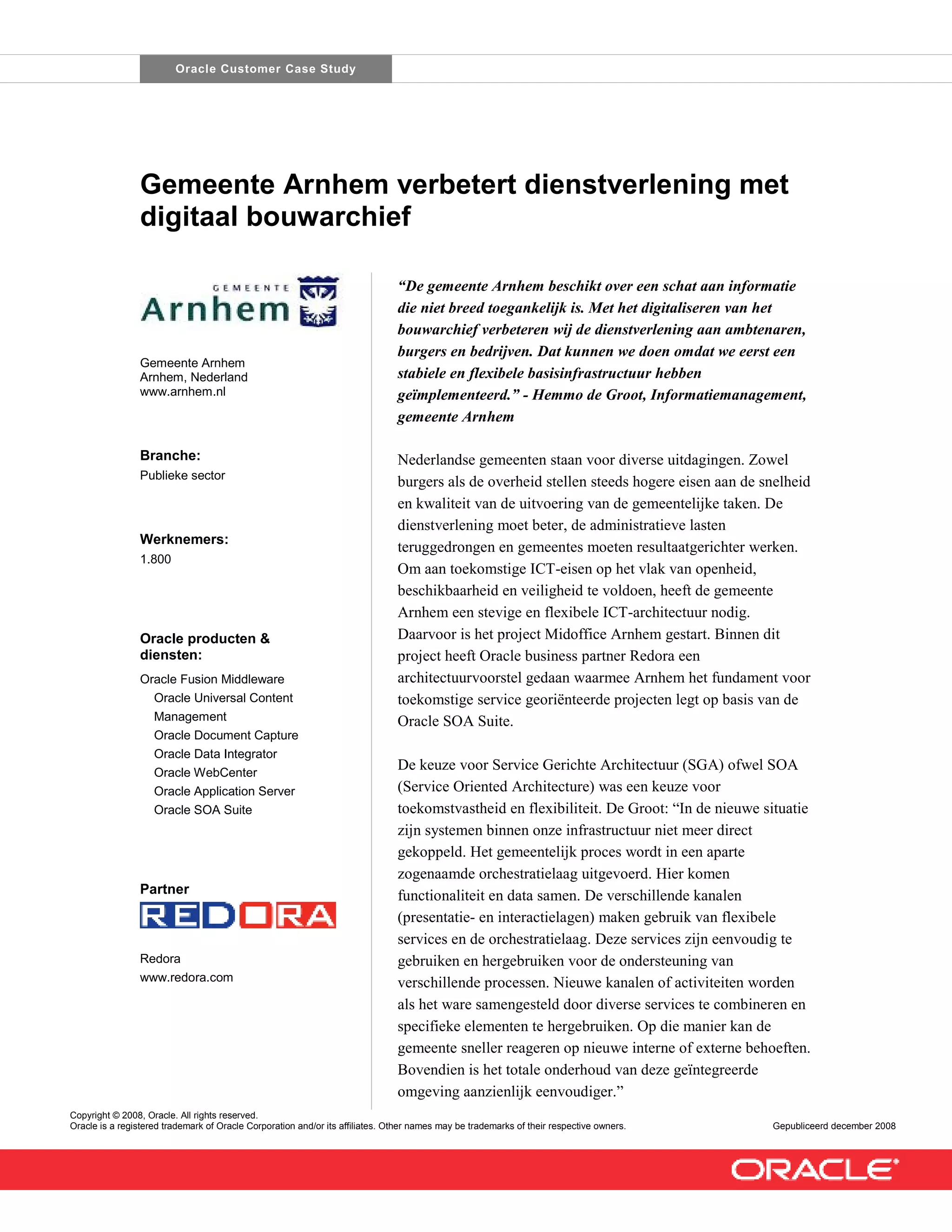 Gemeente Arnhem Case Study | PDF