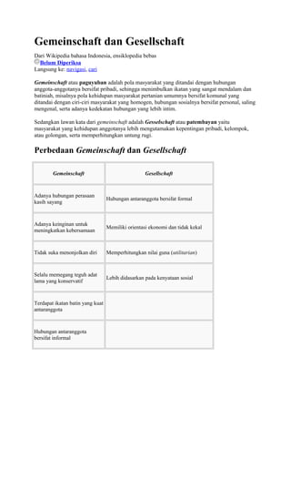 Gemeinschaft dan gesellschaft | DOC