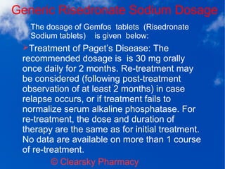 Generic Risedronate Tablets (Gemfos) | PDF