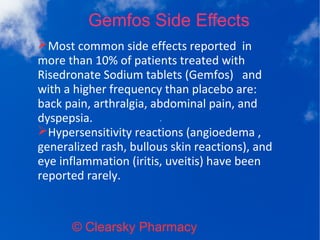 Generic Risedronate Tablets (Gemfos) | PDF