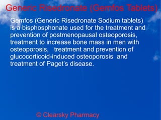 Generic Risedronate Tablets (Gemfos) | PDF