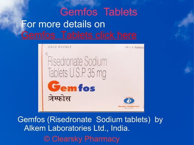Generic Risedronate Tablets (Gemfos) | PDF