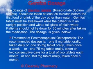 Generic Risedronate Tablets (Gemfos) | PDF