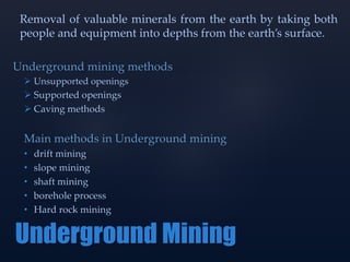 Environmental threats and Land Reclamation on underground mining of Gem ...