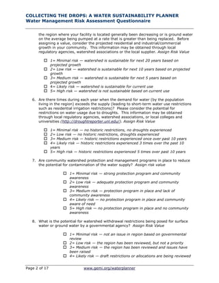 Gemi water-mgt-risk-assessment-questionnaire | PDF