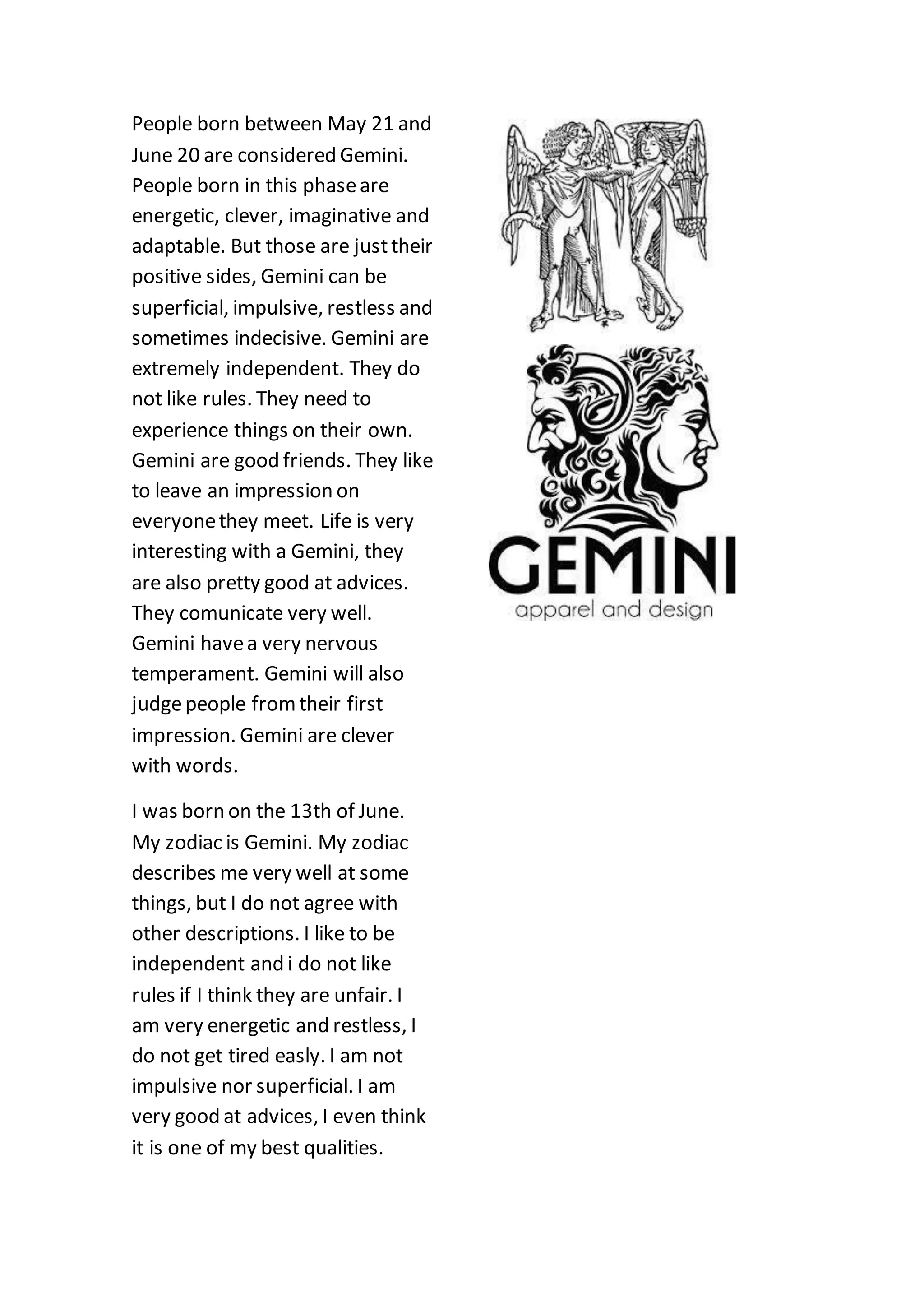 Zodiac,Gemini | DOCX