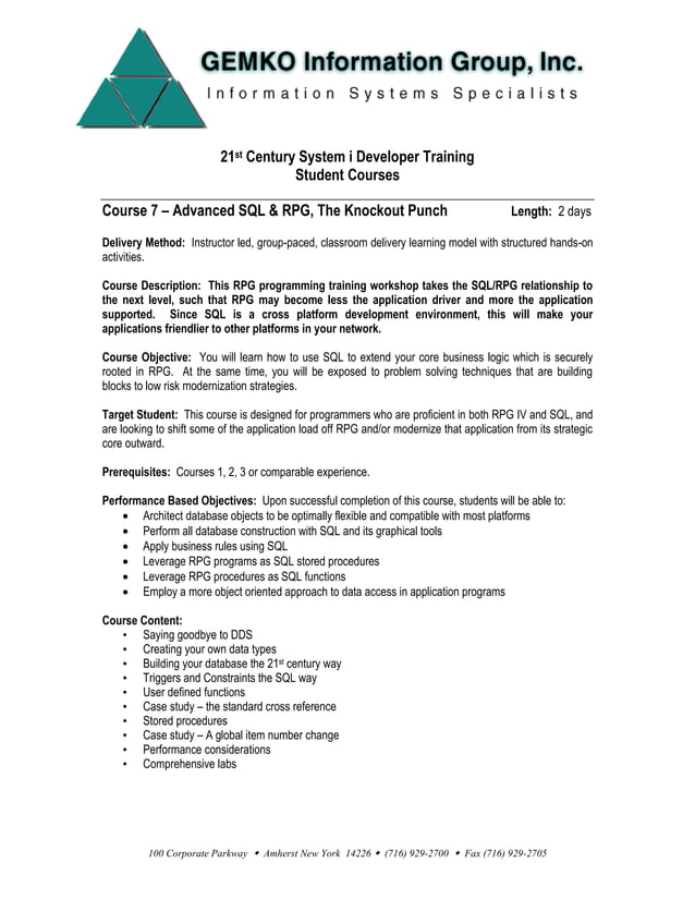 Gemko Training Detail | PDF