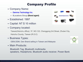 Gemma inc company brief and product introduction 2014 bluetooth tag | PPT