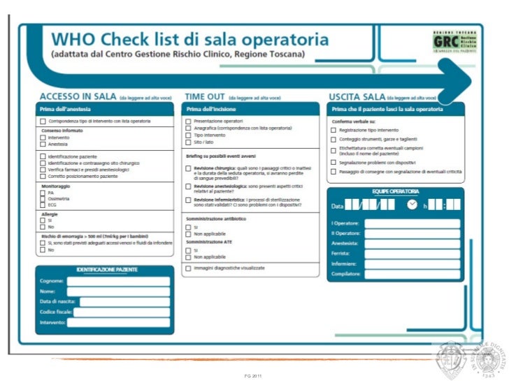 La check list chirurgica in una azienda ospedaliera di elevata comple…