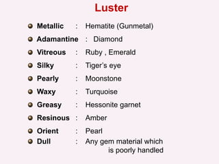 Gemmology ppt. of workshop | PPSX