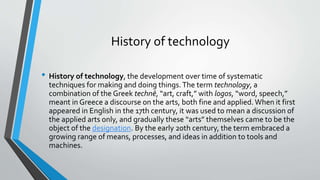HISTORY OF TECHNOLOGY | PPT