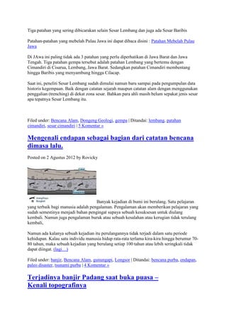 Gempa bogor yang terjadi pada hari minggu dini hari | PDF