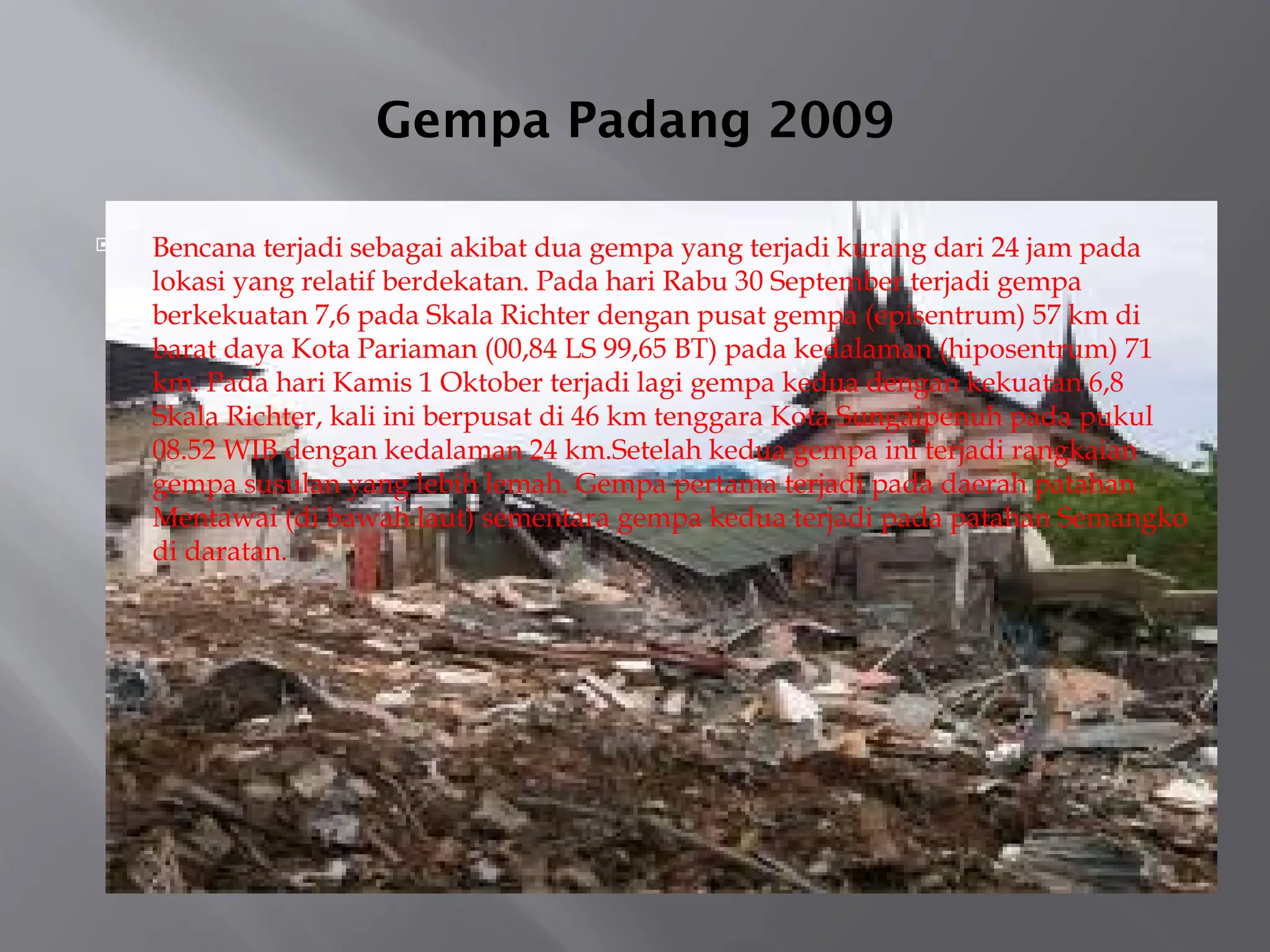 Efek dan penyebab gempa bumi dan mitigasi | PPT