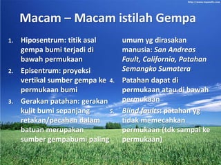 Gempa bumi, tsunami dan gunung berapi | PPTX