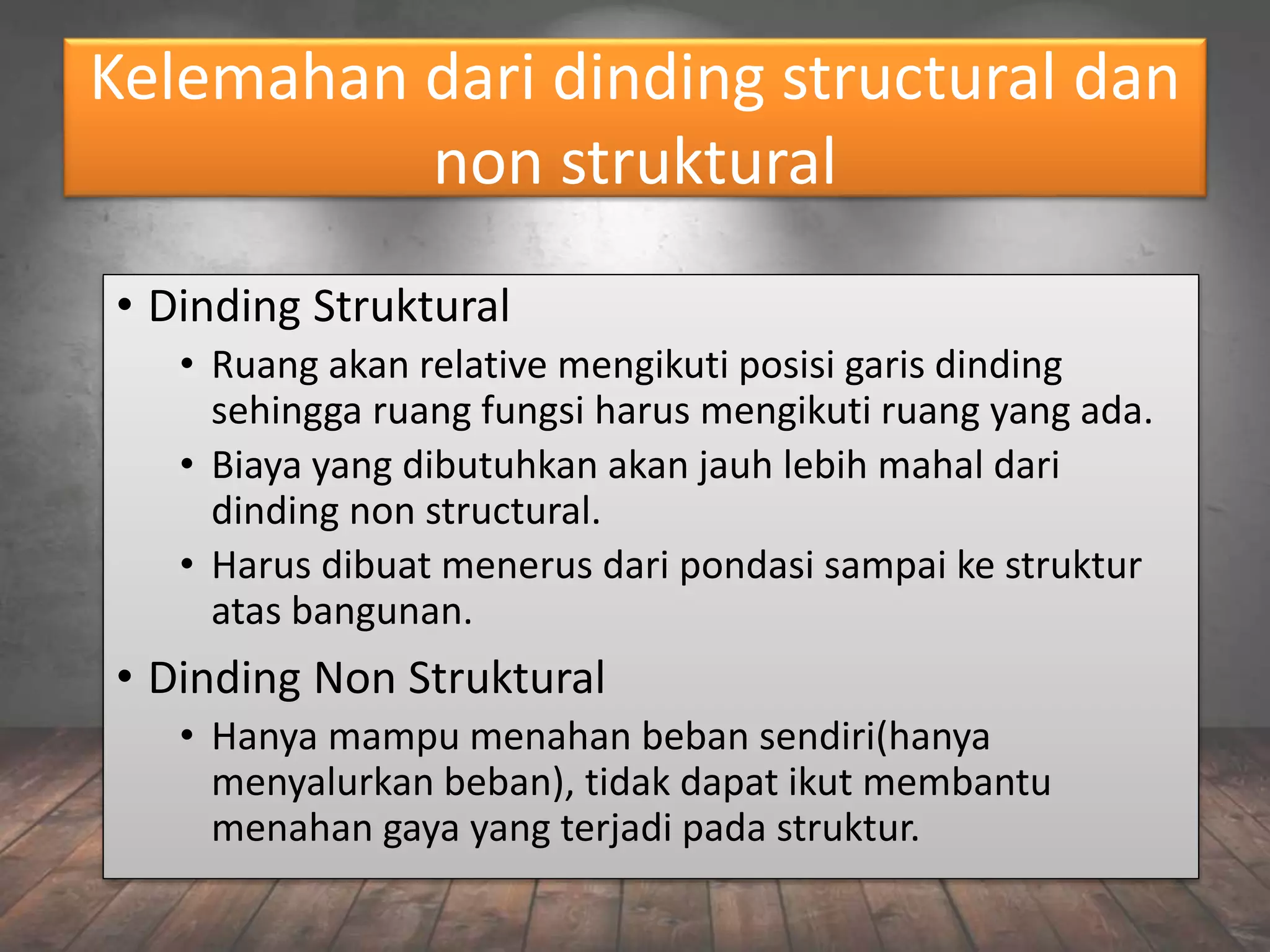 Dinding struktural dan non struktural | PPTX