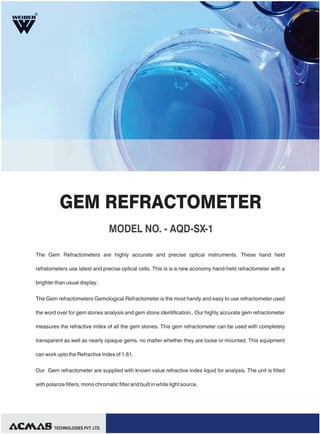 Gem Refractometer by ACMAS Technologies Pvt Ltd. | PDF