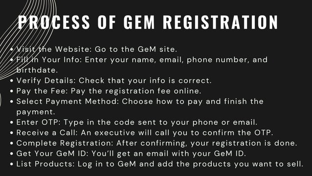beginer guide to gem registration simple step to get started | PPT