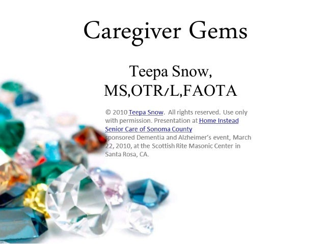 Gems-Teepa Snow's Dementia Staging