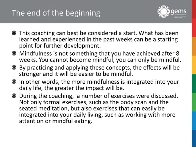 Mindfulness Session 8 - Integration | PPT