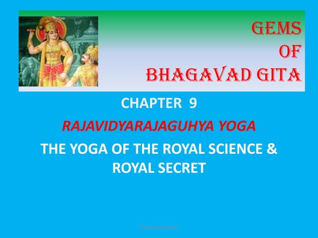 Gems of bhagavad gita chapter. 9 | PPTX | Hinduism | Religion ...