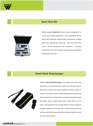 Gem Testing Meters by ACMAS Technologies Pvt Ltd. | PDF