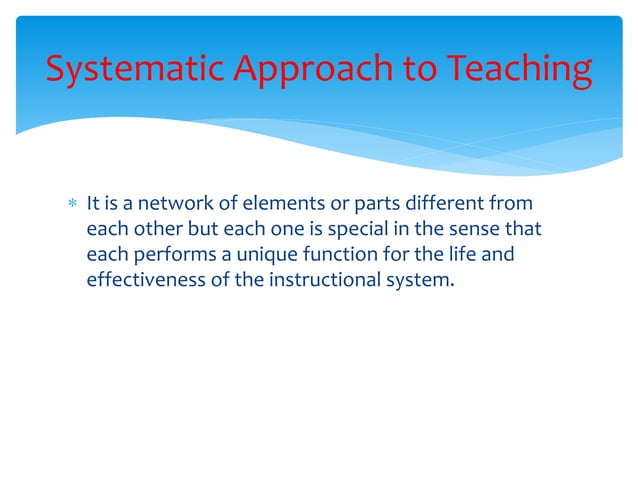 Lesson 4; Systematic approach to teaching | PPTX