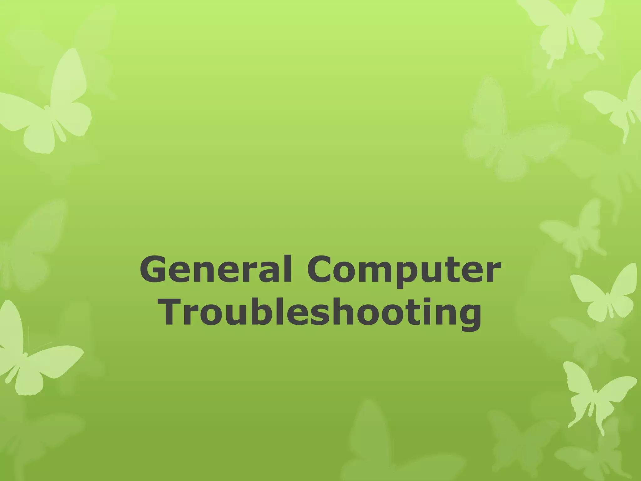 Basic computer and RAM troubleshooting | PPTX