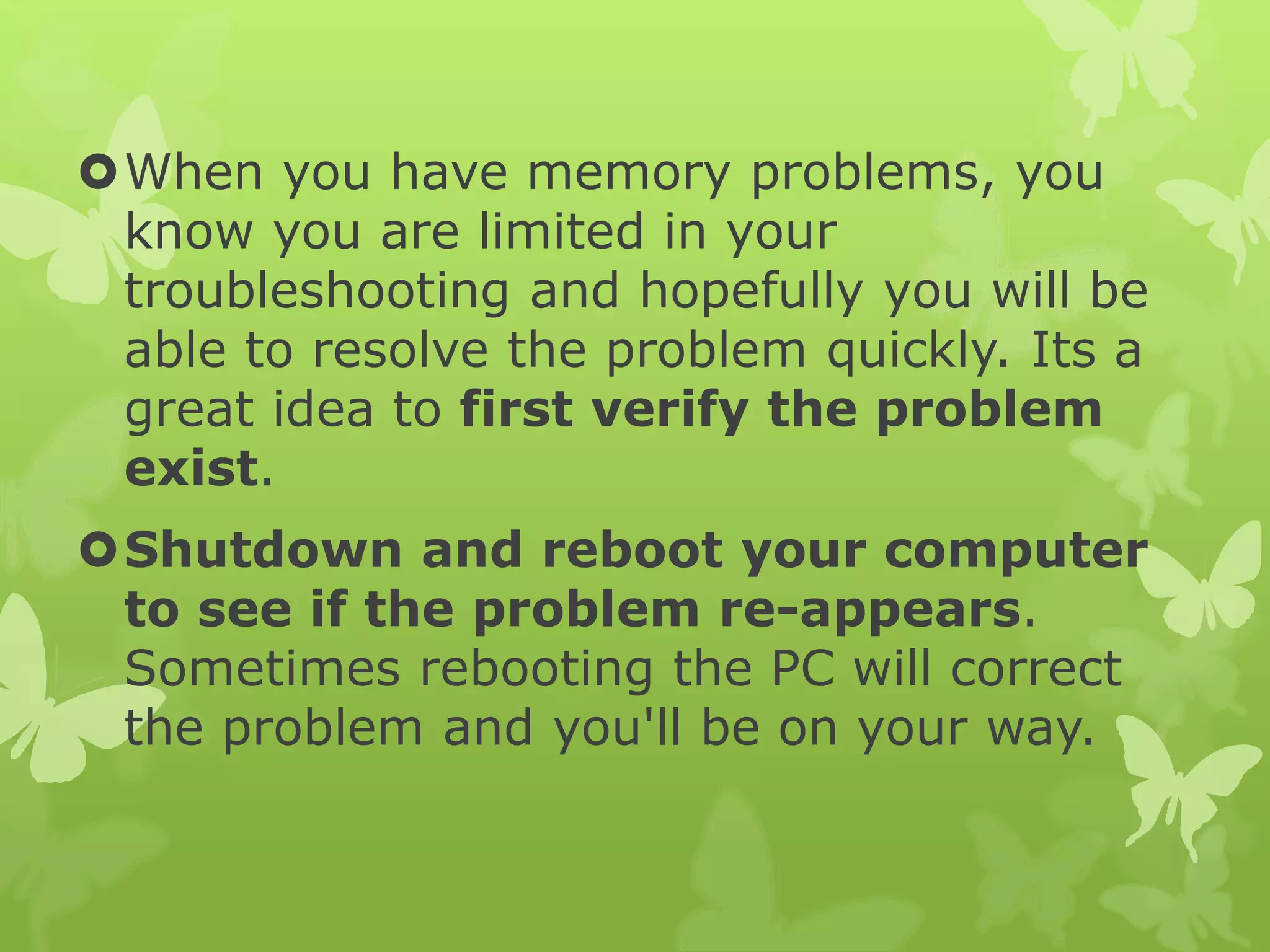Basic computer and RAM troubleshooting | PPTX