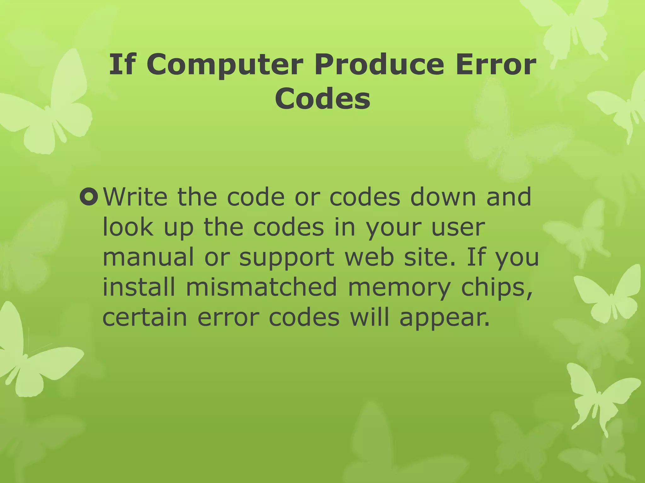 Basic computer and RAM troubleshooting | PPTX