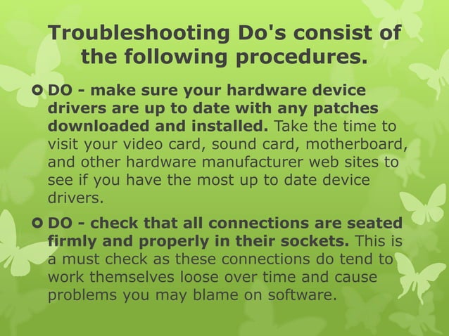Basic computer and RAM troubleshooting | PPTX | Technology & Computing