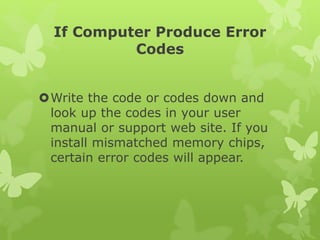 Basic computer and RAM troubleshooting | PPTX