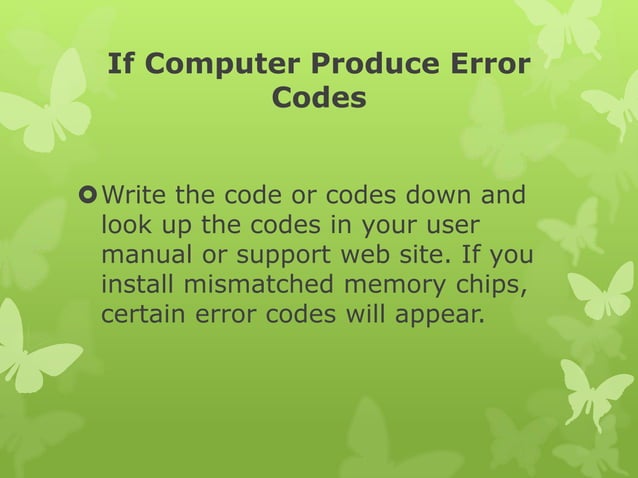 Basic computer and RAM troubleshooting | PPTX | Technology & Computing